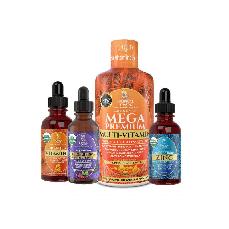 Adult Immunity Essentials – Tropical Oasis Liquid Vitamins & Minerals