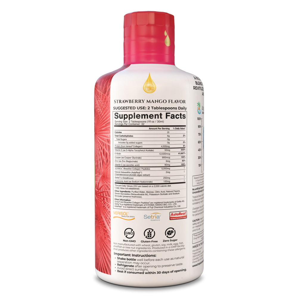 Collagen Revive + Glow – Tropical Oasis Liquid Vitamins & Minerals
