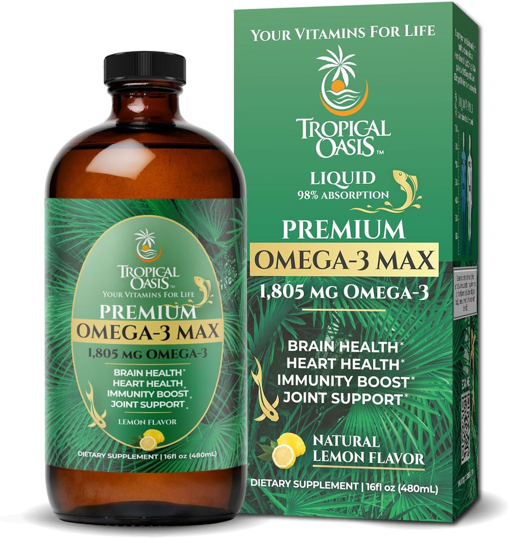 Premium Omega 3 Max Fish Oil Supplement - 96 servings – Tropical Oasis ...