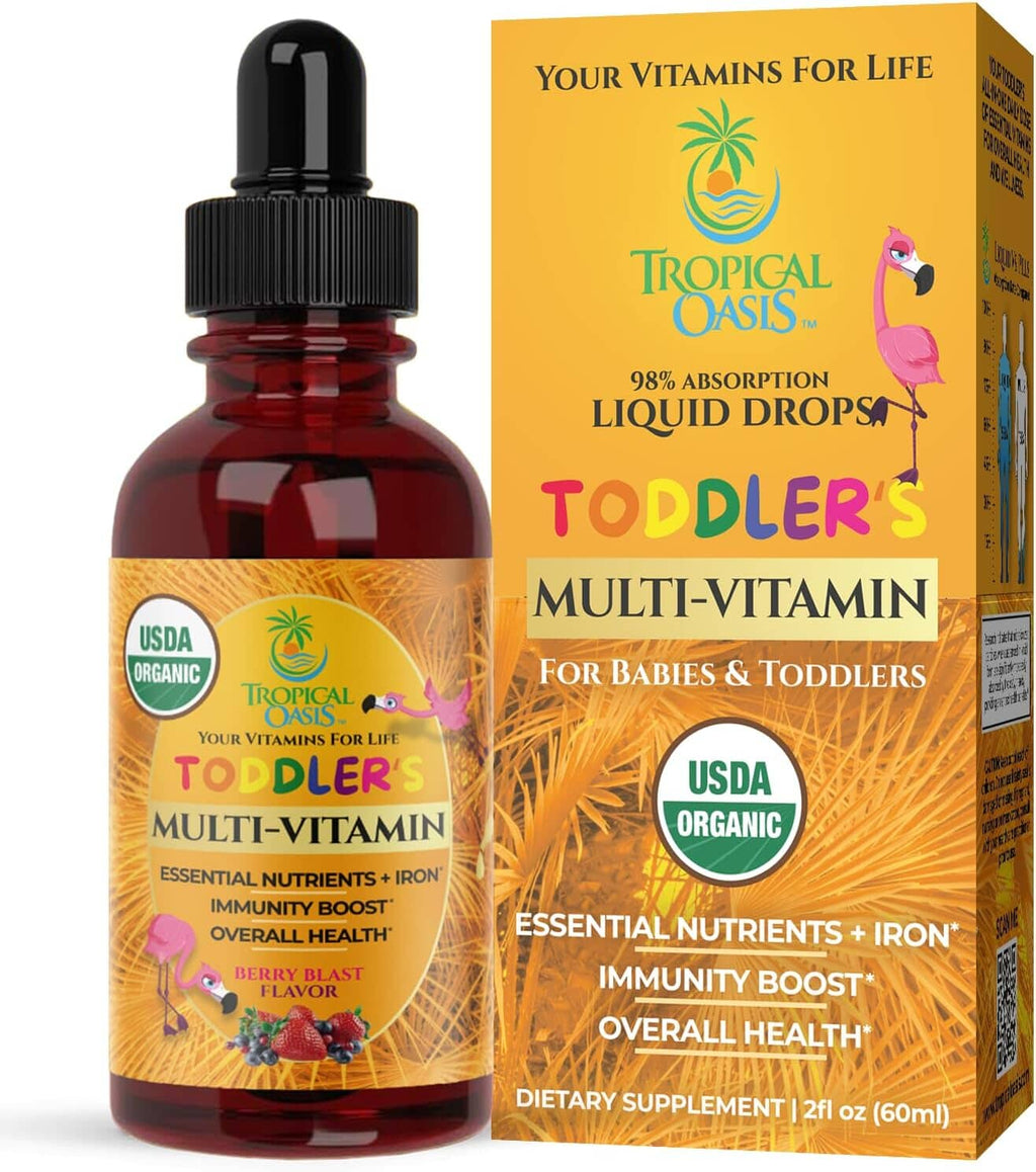 USDA Organic Kids Multivitamin with Iron for Toddlers & Babies ...